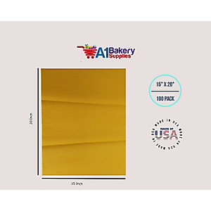 Goldenrod Tissue Paper 15 Inch X 20 Inch - 100 Sheet Pack Premium Tissue Paper By A1 bakery supplies