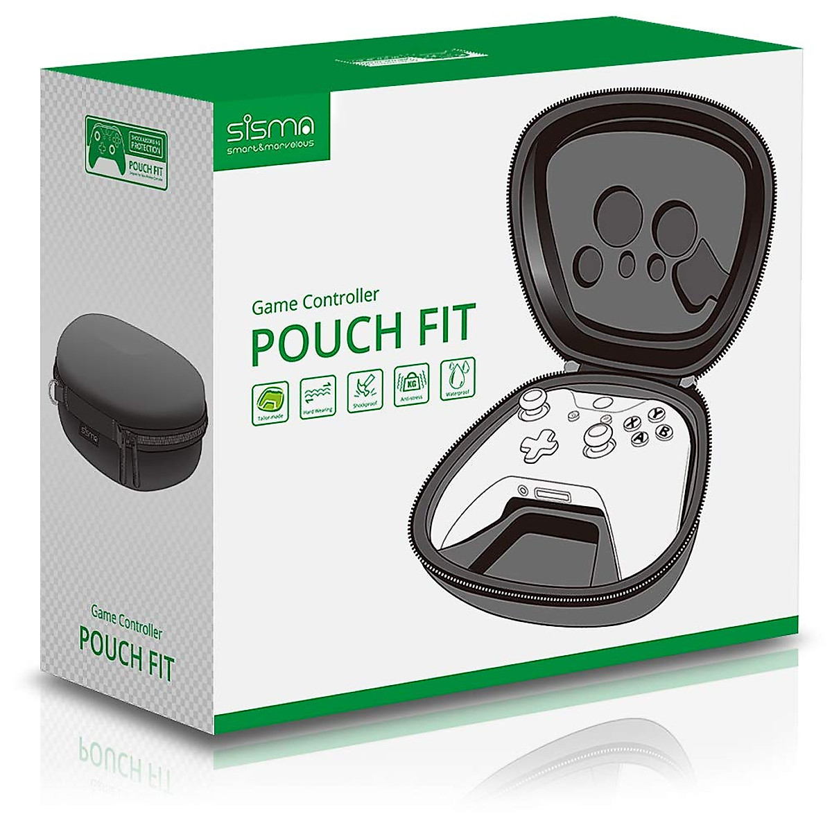 sisma Charging Cords Chargers Battery Travel Organizer (Grey) + Xbox One X|S Wireless Controller Travel Case (Black)