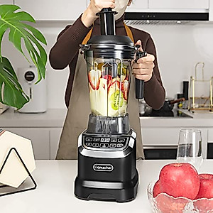 AMZCHEF Professional Blenders for Kitchen, 1800 W Smoothie Blender with 2 Blend Way, 4 Functions and 3 Speeds, 63 oz Blender for Smoothies, Frozen Drinks, Ice Cream, Soup, 20 oz Blender Bottle, Black