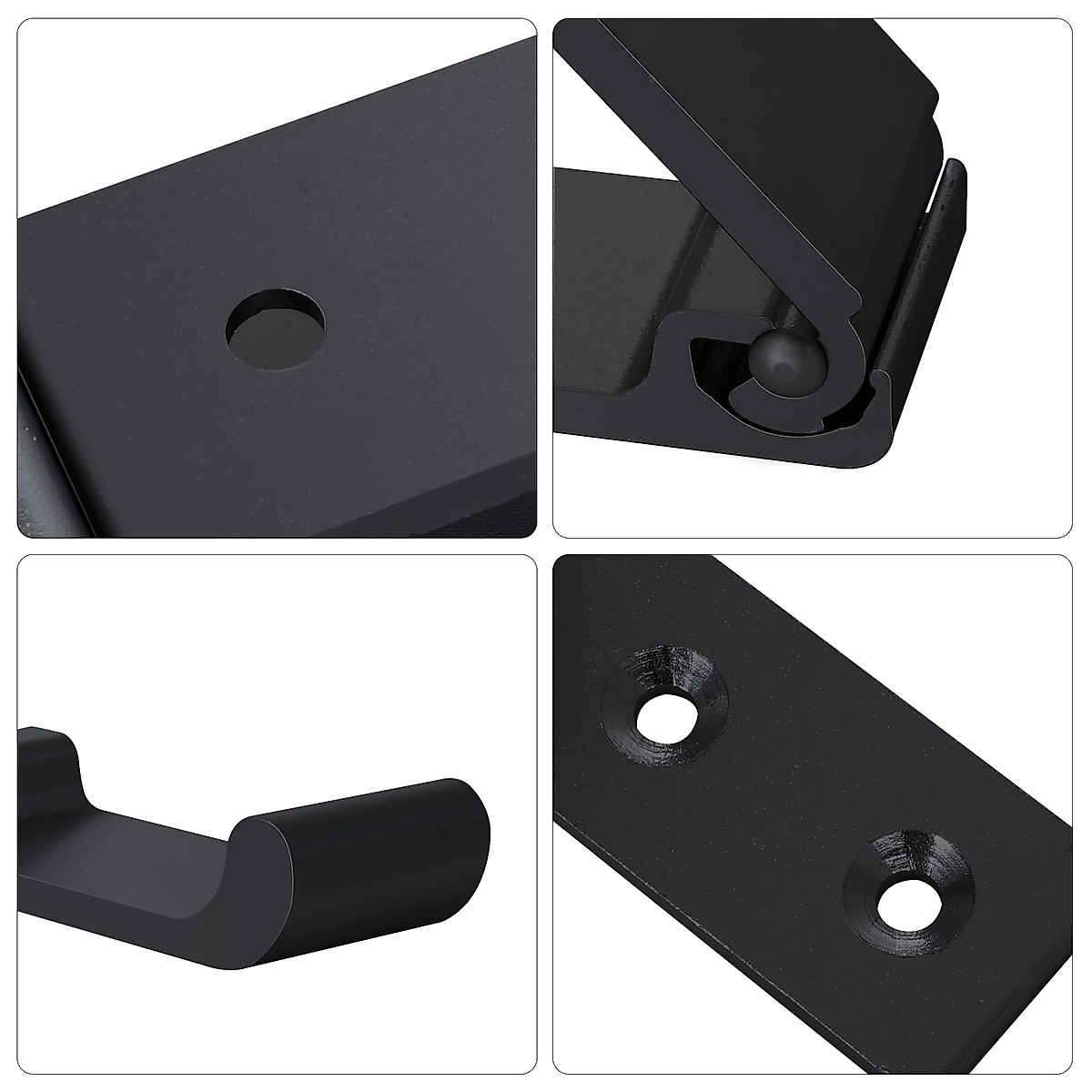 QXSKSLH Black Folding Wall Hook 4PCS Folding Coat Hooks for Hanging Heavy Duty Coat & Bag & Backpack & Hat & Headphone Foldable Coat Hooks Wall Mounted Saves Space (4, Black)