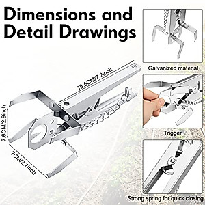 Gopher Trap Easy Setup Scissor Trap Reusable Mole Traps for Lawns Galvanized Metal Pest Control Traps for Gardens Farms Nurseries Field Outdoor Use, Silver Color (4 Pcs)