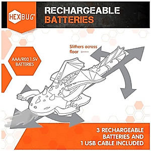 HEXBUG Remote Control Dragon, Rechargeable Robot Dragon Toys for Kids, Adjustable Robotic Dragon Figure STEM Toys for Boys & Girls Ages 8 & Up, Styles May Vary