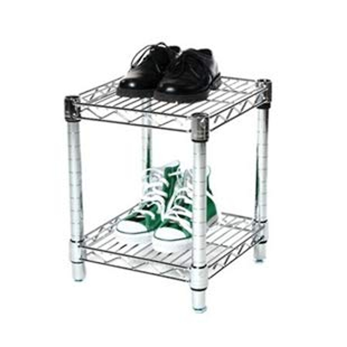 Shelving Inc. 12" d x 12" w Chrome Wire Shelving with 2 Tier Shelves, Weight Capacity 800lbs Per Shelf