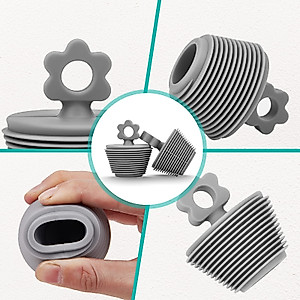 LHJJJL 2 Pcs Universal Tub Stopper, Silicone Bathtub Stopper Bathtub Drain Stopper Plug for Kitchen Bathtub Sink Drains (Grey)