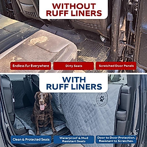 Dog Hammock For Truck with Fold Up Seats - Heavy Duty Crew Cab Size Floor Cover with Door Protection - Waterproof Truck Dog Seat Cover Back Seat with Door Protection - Machine Washable with Travel Bag