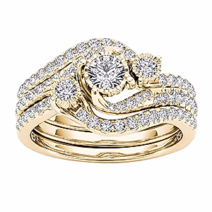 UTHTY Women's Bridal Rings Zircon Gold-Plated Ring Rings Couple Inlaid Classic Jewelry Rings Men's Fingering Creative Rings Wedding & Engagement Promise Band Rings Size 6-10 (Color : C, Size : 9)