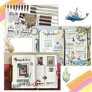 Rub on Transfers for Crafts, 16Sheets Marine Theme Rub on Transfer Stickers Rub on Stickers Transfer Stickers Rub on Transfer Rub on Transfer Paper Rub on Decals Transfers for Crafts for Scrapbooking