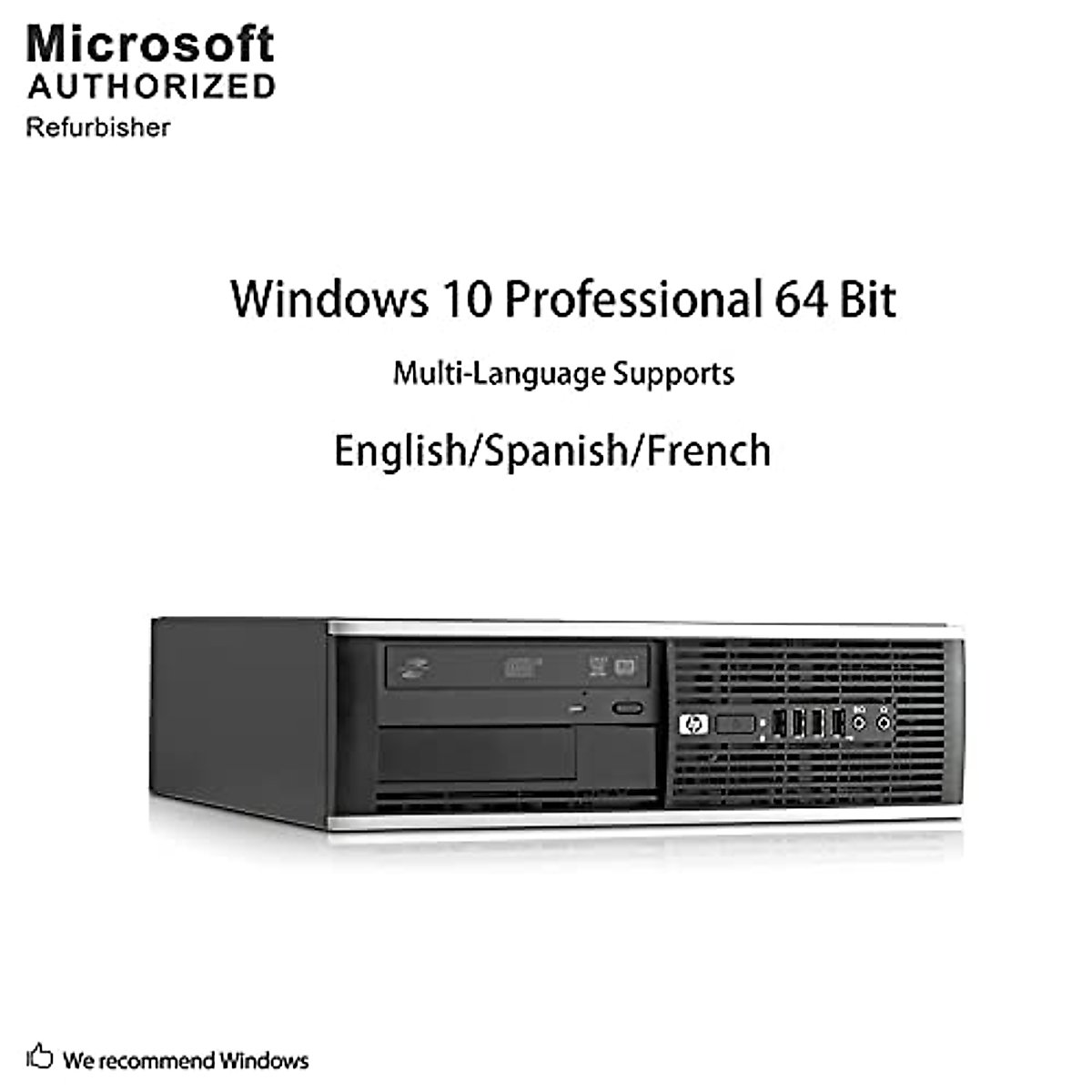HP Elite Desktop Computer Package - Windows 10 Professional, Intel Quad Core i5 3.2GHz, 8GB RAM, 500GB HDD, 22inch LCD Monitor, Keyboard, Mouse, WiFi (Renewed)