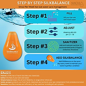 Macke Pool & Patio Silk Balance hot tub solution 76oz or 38oz, Oil-Absorbing Sponge for Spas, Natural Treatment to Keep pH Alkalinity Balanced Tubs, Spa, SILKBALANCE Water Care (38oz)