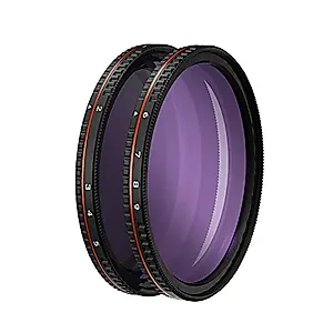 Freewell 58mm Threaded Hard Stop Variable ND Filter All Day 2 to 5 Stop & 6 to 9 Stop - 2Pack