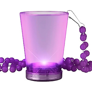 Blinkee Light Up Purple Shot Glass on Purple Beaded Necklaces