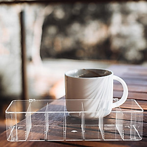 UPKOCH Tea Bags Tea Bag Holder Organizer Clear Acrylic Sugar Packets Storage Bin Box Coffee Bags Containers for Coffee Station Kitchen Cabinet Counter Top Pantry