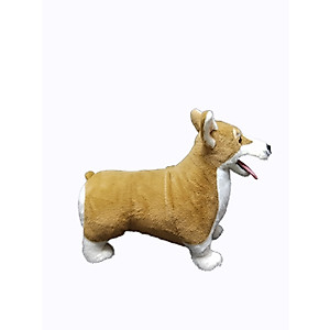 Corgi Dog 20 Inch Realistic Lifelike Louie Welsh Corgi Dog Plush Stuffed Animal Pet Dog Huggle Furry Corky