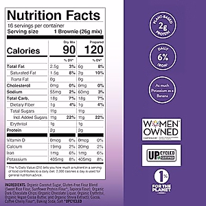 Bake Me Healthy Dark Chocolate Fudgy Brownies Mix - Gluten-Free, No Refined Sugar, Top 9 Allergen-Free, Plant-Based Vegan Brownie Mix - Makes 12 Mouthwatering Brownies - Pack of 2 (14.6 oz/415g Each)