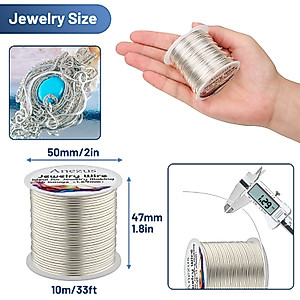 16 Gauge Jewelry Wire, Anezus Silver Craft Wire Tarnish Resistant Copper Wire for Jewelry Making, Wire Wrapping and Crafting