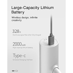 HOTO Cordless Hot Glue Gun with LED Flashlight