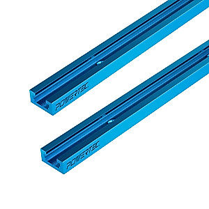 POWERTEC 71119 36 Inch Double-Cut Profile Universal T-Track with Predrilled Mounting Holes, 2 Pack, T Track for Woodworking Jigs and Fixtures, Drill Press Table, Router Table, Workbench
