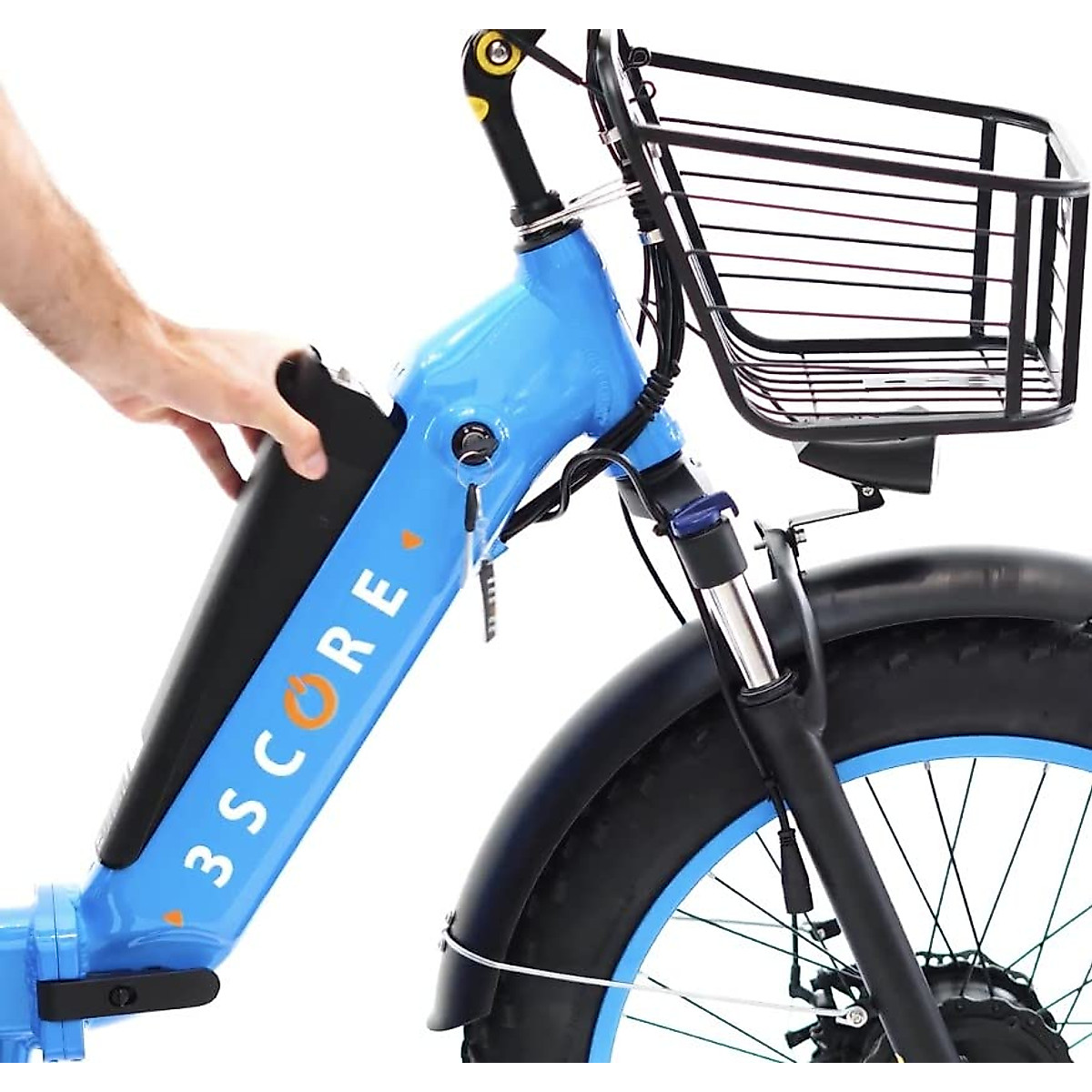 3SCORE Electric Fat Trike 750W Motor and 48V Lithium Rechargeable Battery - Etrike 24 Inch Fat Tire - Foldable Electric Cruiser Tricycle (Electric Blue, Fat Tire Etrike)