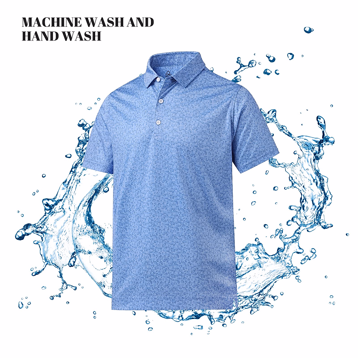 DEOLAX Mens Polo Shirts Moisture Wicking Dry Fit Performance Mens Golf Shirt Regular Fit Fashion Print Short Sleeve Polo