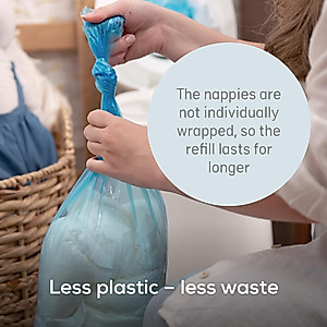 Angelcare - Nappy Disposal System - Includes 3 Round Refills - Push & Lock System