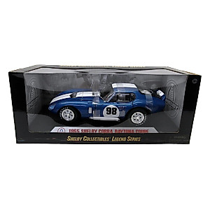 1965 Shelby Cobra Daytona Coupe #98, Blue w/ White Stripes - Shelby SC130 - 1/18 Scale Diecast Model Toy Car