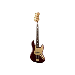 Squier 40th Anniversary Jazz Bass Gold Edition, Ruby Red Metallic, Laurel Fingerboard