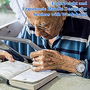 NZQXJXZ Large 5X Full Book Page Magnifying Glass for Reading Viewing Area Magnifier Lightweight Handheld Magnifier for Small Prints Seniors and Low Eyesight Person Gray