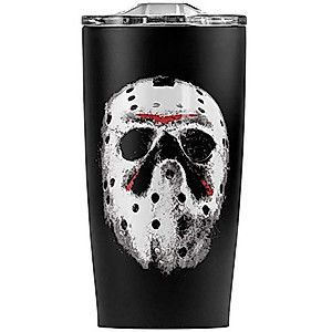 Logovision Friday The 13Th Jason Mask Stainless Steel Tumbler 20 oz Coffee Travel Mug/Cup, Vacuum Insulated & Double Wall with Leakproof Sliding Lid | Great for Hot Drinks and Cold Beverages
