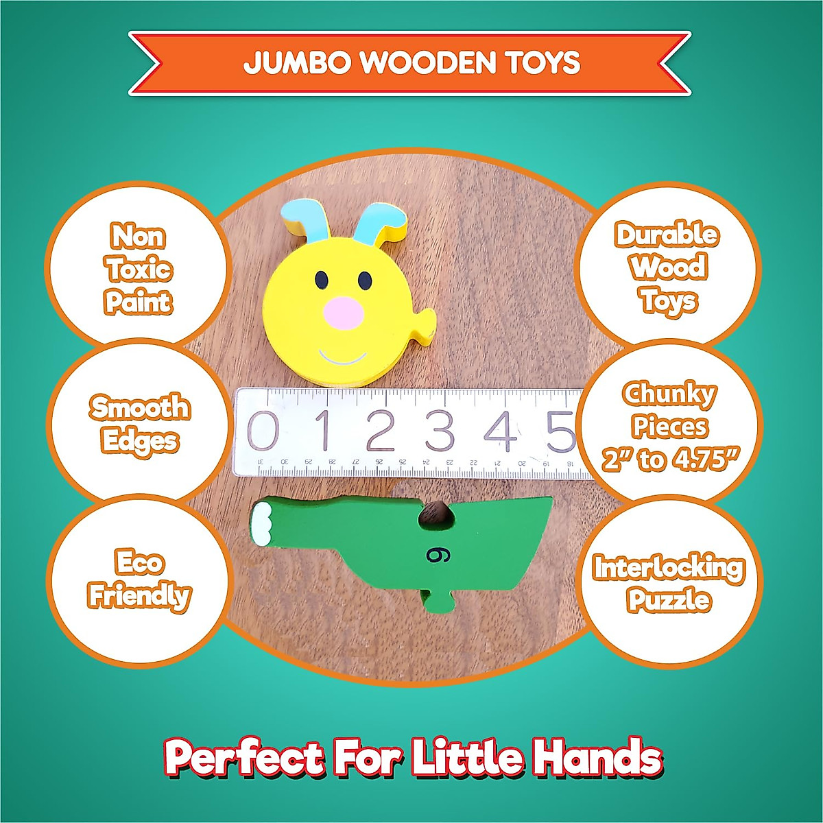 Animal Wooden Puzzles for Toddlers - Colors and Counting Building Toys and Toddler Games | Montessori Toys Wood Blocks with Storage Box and Learning Activities eBook - 3 Piece