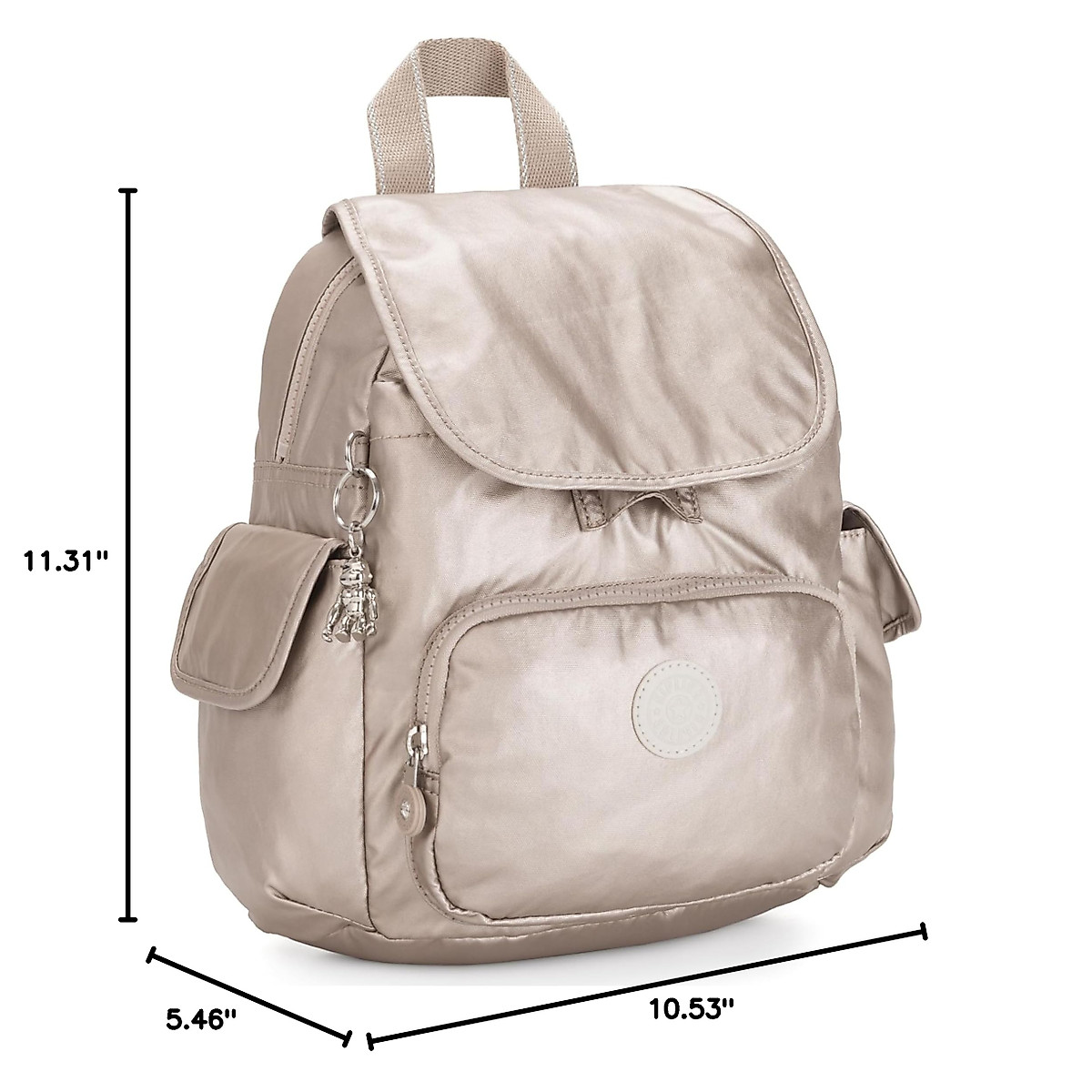 Kipling Women's Backpack City Pack Mini, Silver (Metallic Glow), 27x29x14 Centimeters (B x H x T)