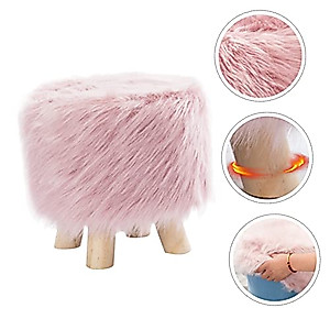 JEWEDECO Plush Footrest Stool Kitchen Step Stool Non-Slip Stool Floor Chair Stools Chairs for Dressers for Furry Floor Foot Rest Potty Training Stool Polyester