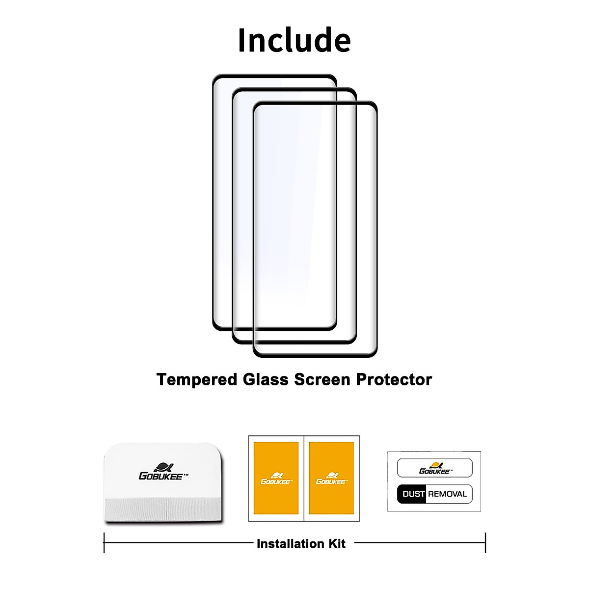 GOBUKEE [3 pack] Compatible with Full Coverage Tempered Glass X 3 Oneplus 11 5G 2023, 3D Glass, HD Clear, Bubble Free, Anti-Shock, Case Friendly, Full Cover [9H Hardness]