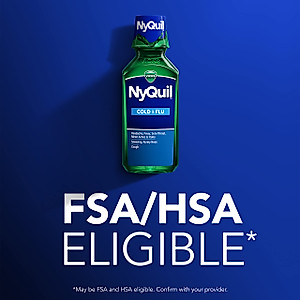 Vicks NyQuil, Nighttime Cold & Flu Symptom Relief, Relives Aches, Fever, Sore Throat, Sneezing, Runny Nose, Cough, 12 Fl Oz, Original Flavor