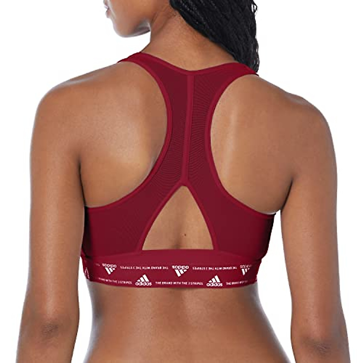 adidas Women's Powerreact Training Medium Support Bra, Collegiate Burgundy, X-Small DD