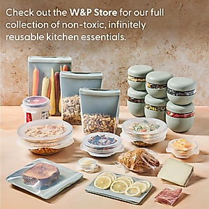 W&P Porter Lunch Box, 3 Compartment Bento Box Style Portable Adult Lunch Box with Snap Strap- Food Container, BPA Free, Dishwasher and Microwave Safe, Blush, Medium