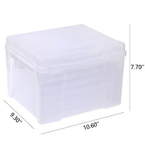 KILONEFE Greeting Card Storage & Organizer Box with 6 Adjustable Dividers for Holiday Birthday Photos, Crafts, Scrapbook, Paper, Stickers, Envelopes and More, Plastic Box of Card (New Version)