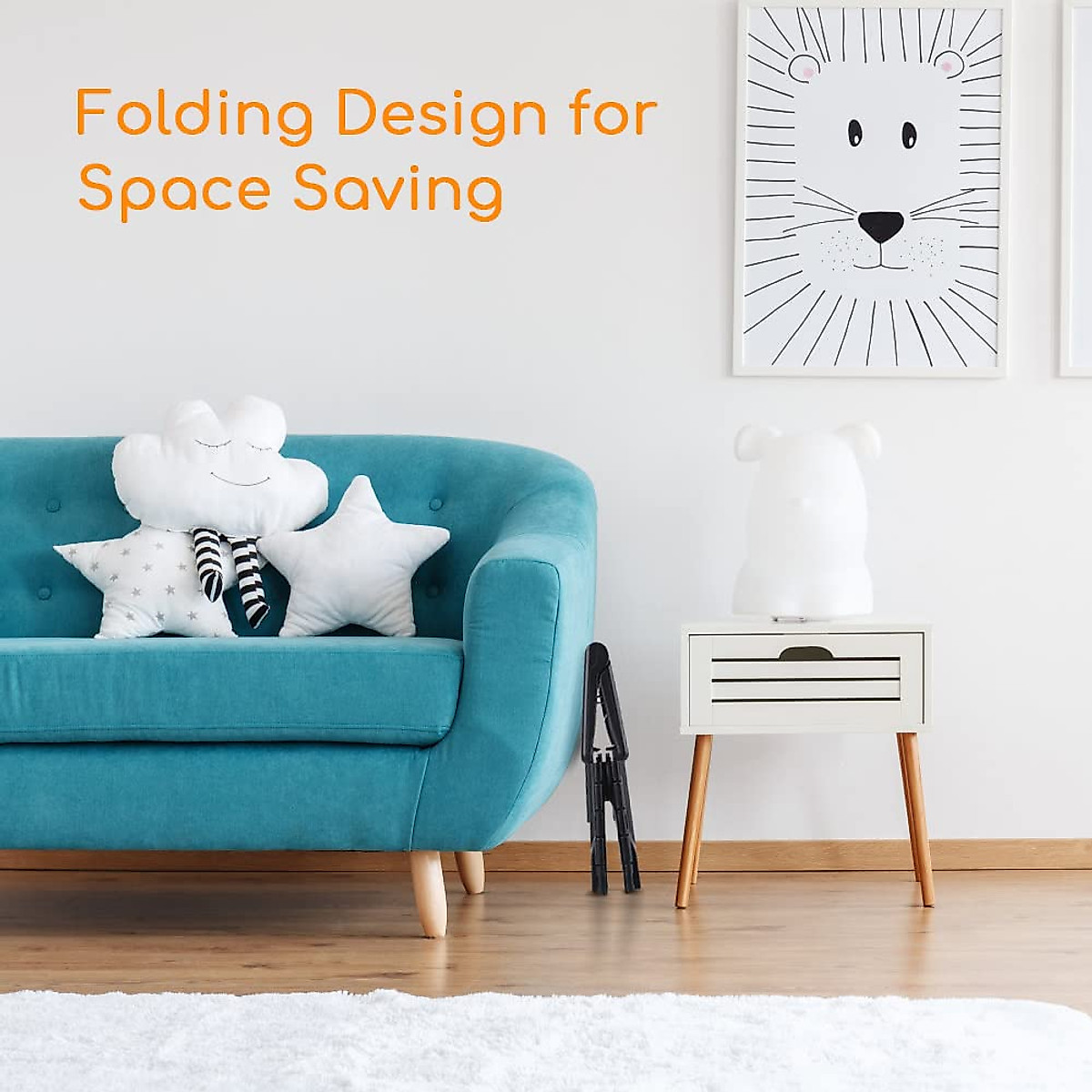 Ejoyous Folding Step Stool, 5" Portable Plastic Step Ladder Stepping Stool Platform to Support Elderly Pregnant Kids for Indoor Outdoor Kitchen Bathroom Toilet Bedroom Car Travel Use