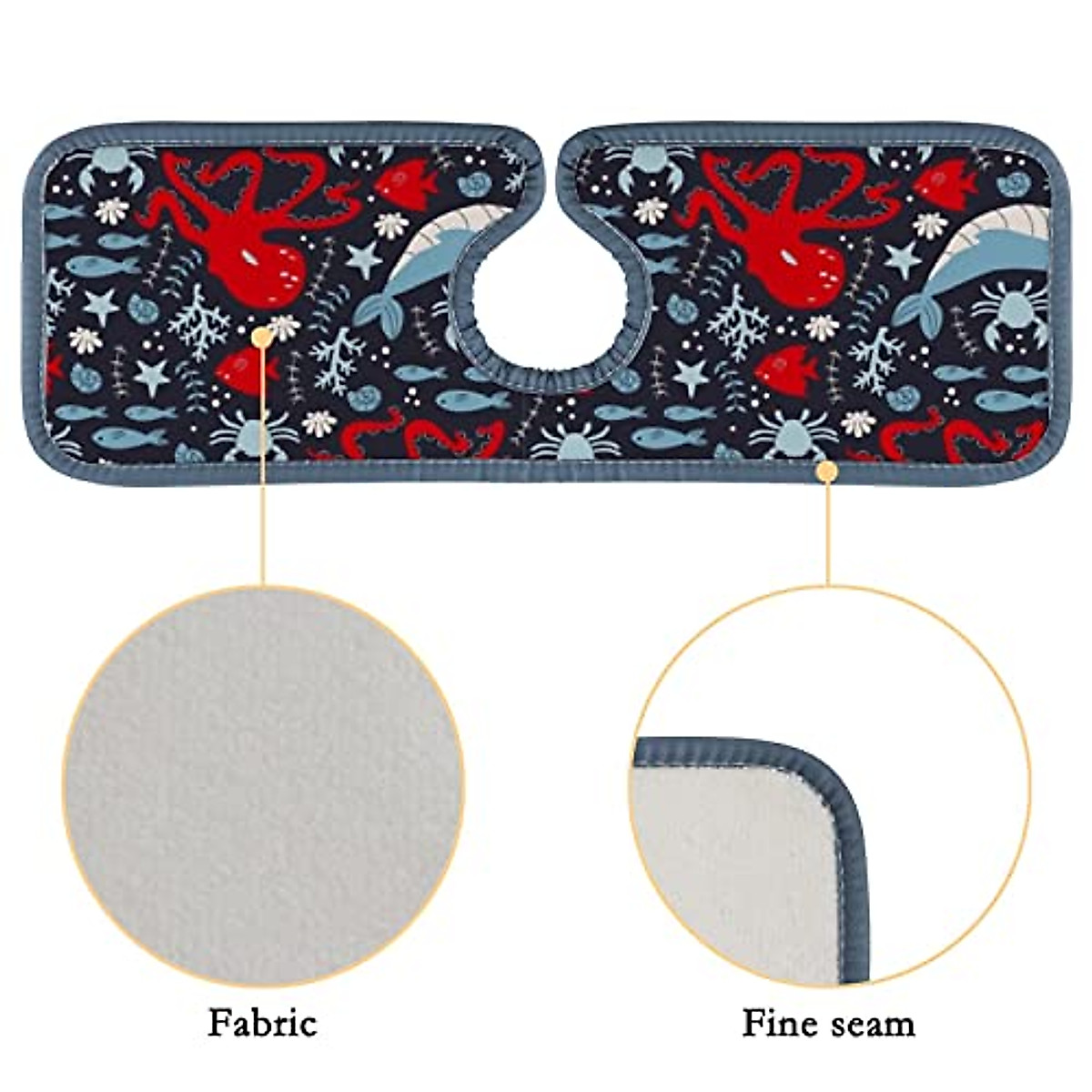 Kitchen Faucet Absorbent Mat 2 Pieces Cute Octopus Fish Crab Faucet Sink Splash Guard Bathroom Counter and RV,Faucet Counter Sink Water Stains Preventer