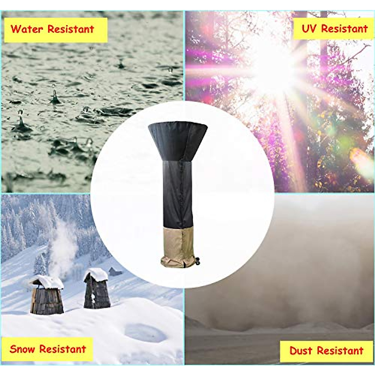 ProHome Direct Patio Heater Cover for Home Outdoor Stand Up Round Dome Heater, Weather Resistant Material, 33" D x 84" H