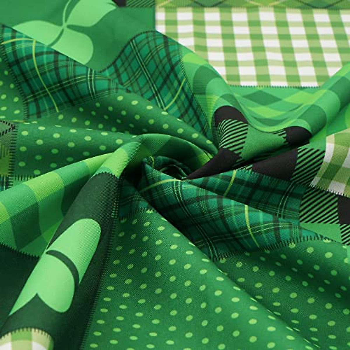 ASPMIZ St. Patrick’s Day Tablecloth, Green Lucky Shamrock Table Cloth, Buffalo Plaid Checkered Tablecloths, Four Leaf Clovers Waterproof Tablecloth Rectangle for Dinner Party Decoration, 60 x 84 inch
