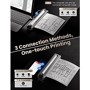 Phomemo Upgraded Q302 Portable Printer, Ultra-High 300dpi Inkless Printer Silent Printing, Wireless Bluetooth Thermal Printer Compatible with Phone & PC, Compact Printers for Business Travel