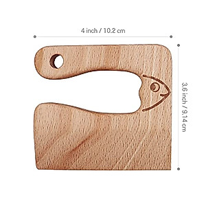 CONSIO Wooden Kids Knife - Children's Safe knives - Toddler Knife for Chopping - Safe Cutting Veggies Fruits - Fish Shape