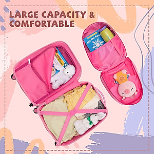VLIVE Kids Luggage Set for Girls, 12” Backpack on Carry on Luggage for Kids, Travel Suitcase with Wheels for 3-5 years old (Unicorn)