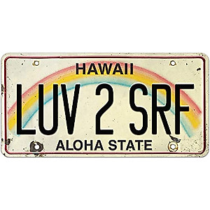 Pacifica Island Art 6 x 12in Vintage Hawaiian Embossed License Plate - LUV 2 SRF