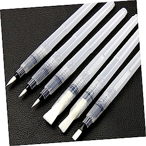 VILLFUL 9 Pcs Water Color Brush Pens Ink Pen Set Water Soluble Colored Pencils Flat Pen Writing Brush Painting Pen White Pointy Watercolor Brush Water Brush Pen Water Coloring Brush Pen