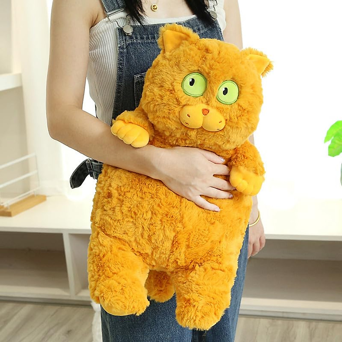 XIZHI 15.7" Cute Cat Plush Pillow Toy Stuffed Animals Cat Plushie Soft Doll Pillows for Boys Girls Christmas Birthday Gift and Bedroom Decoration (Yellow)