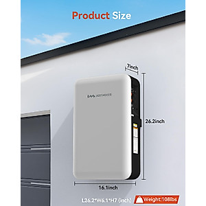 VESTWOODS 48V 100Ah LiFePO4 Battery, Canbus RS485 100A BMS 5120Wh 16-Cells Power Wall Lithium Battery, 10 Years 6000 Deep Cycles for Solar Energy Storage, Off-grid, Standby Power, IP65 for Outdoor
