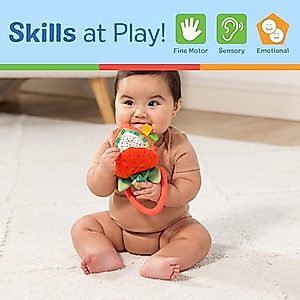 Melissa & Doug Multi-Sensory Peek-a-Boo Berry Take-Along Clip-On Infant Travel Toy Stroller Toy for Baby Newborn to 12m+