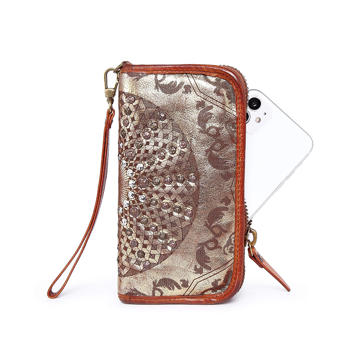 OLD TREND Genuine Leather Golden Mola Clutch