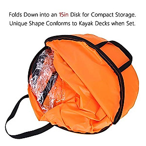 VGEBY1 Wind Sail, PVC Foldable Board Wind Sail Wind Paddle with Transparent Window for Kayak Canoes Inflatables Boats (Orange)